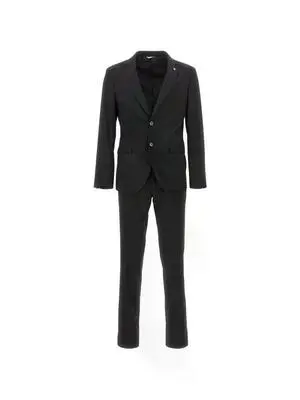 MANUEL RITZ Front-pocket Two-button Suit - Black
