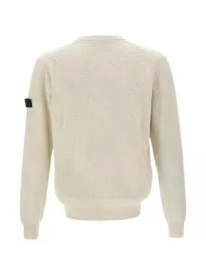 Peuterey Checked-weave Sweater With Logo Patch - Neutrals