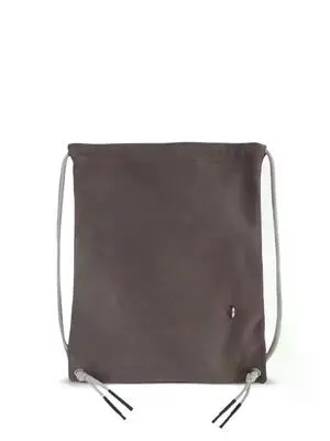 Rick Owens Drawstring Leather Backpack - Brown