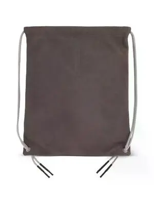 Rick Owens Drawstring Leather Backpack - Brown