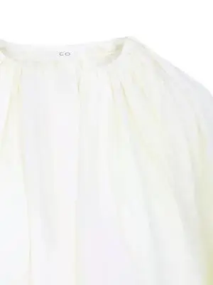 Co Drawstring Gathered Blouse - White