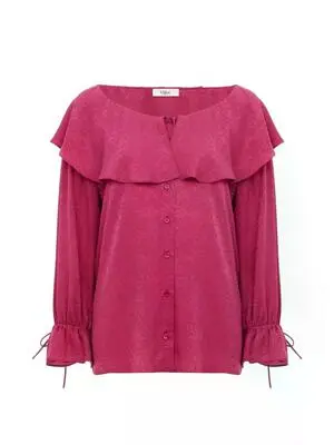 Chloé Ruffled Silk Blouse - Pink