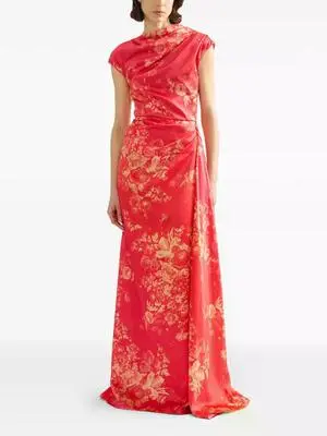 Erdem Floral Draped Maxi Dress
