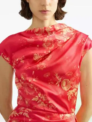 Erdem Floral Draped Maxi Dress