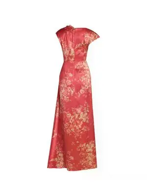 Erdem Floral Draped Maxi Dress