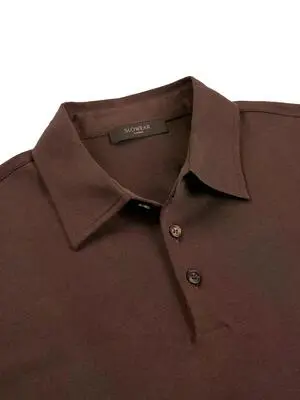 ZANONE Logo-patch Polo Shirt - Brown