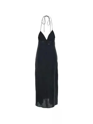 TWINSET Embroidered Eyelet Midi Dress - Black