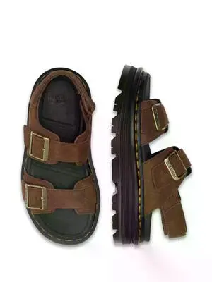 Dr. Martens Zebzag Buckle Leather Sandals - Brown