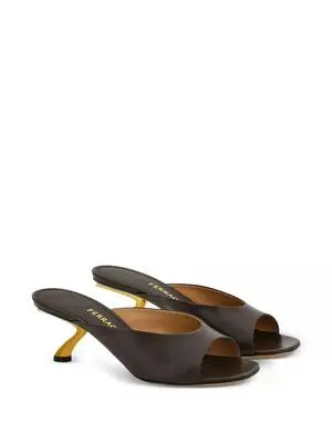 FERRAGAMO Leather Open-toe Mules - Brown