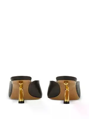 FERRAGAMO Leather Open-toe Mules - Brown