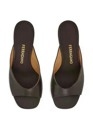 FERRAGAMO Leather Open-toe Mules - Brown