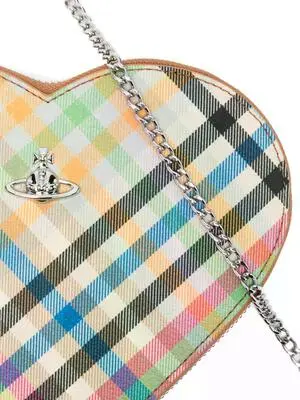 VIVIENNE WESTWOOD Heart Plaid Shoulder Bag