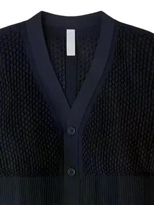 CFCL Lattice Button Textured Cardigan - Blue