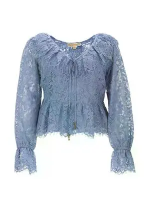 Michael Kors Lace Ruffled Top - Blue