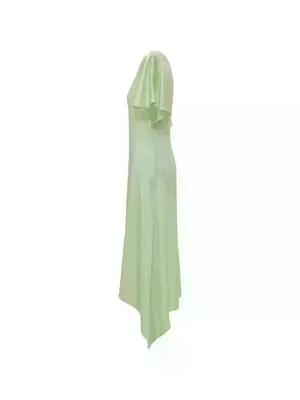 Stella McCartney Satin V-neck Dress - Green