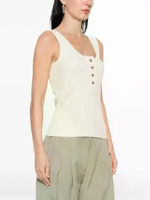 Vince Ribbed Button Tank