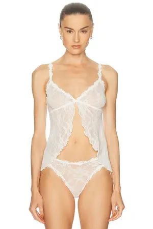 SKIMS Stretch Lace Babydoll Top - Marble