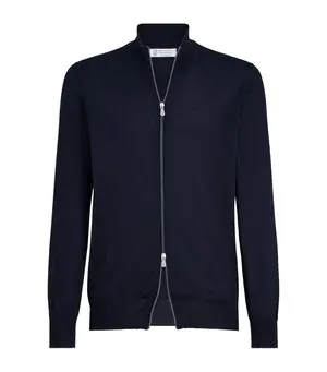 Brunello Cucinelli Cashmere-silk Cardigan - Blue