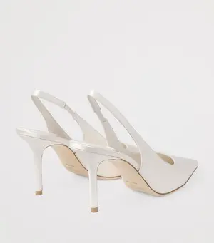 JIMMY CHOO Love 85 Satin Slingback Pumps - Ivory