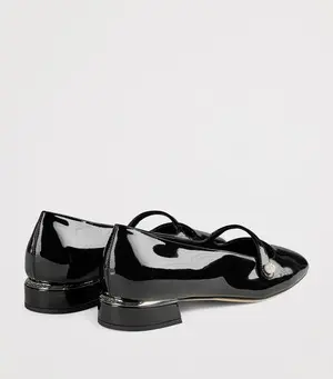 JIMMY CHOO Elisa Leather Ballerina Flats - Black
