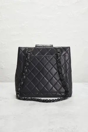 Chanel Lambskin Flap Tote Bag