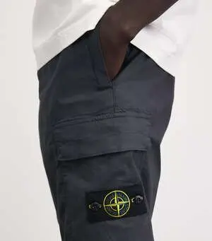Stone Island Stretch Cotton Cargo Bermuda Shorts - Navy