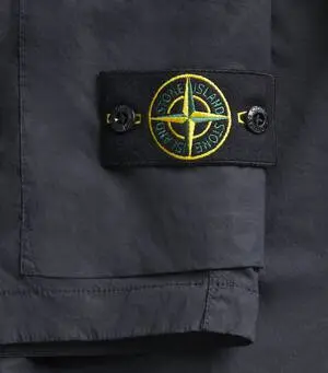 Stone Island Stretch Cotton Cargo Bermuda Shorts - Navy