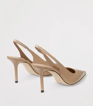 JIMMY CHOO Love 85 Leather Slingback Pumps - Neutral
