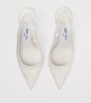 JIMMY CHOO Love 85 Satin Slingback Pumps - Ivory