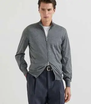 Brunello Cucinelli Cashmere-silk Cardigan - Grey