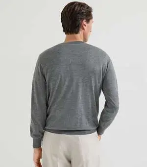 Brunello Cucinelli Cashmere-silk Crew-neck Sweater - Grey