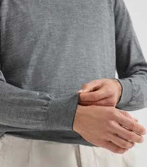 Brunello Cucinelli Cashmere-silk Crew-neck Sweater - Grey