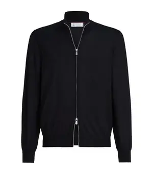 Brunello Cucinelli Cashmere-silk Cardigan - Black