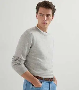 Brunello Cucinelli Cashmere-silk Crew-neck Sweater - Grey