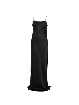 Saint Laurent Charmeuse Slip Dress - Black