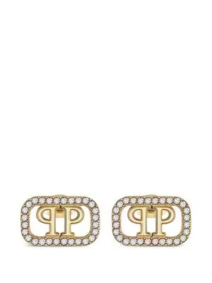 Philipp Plein Lettering Crystal Stud Earrings - Gold