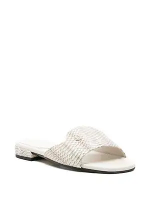 JIMMY CHOO Dina Snakeskin-print Sandals - Neutrals