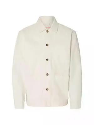 SELECTED Buttoned Graphic-print Overshirt