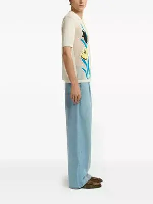 Marni Pleats Foulard Wide Leg Trousers
