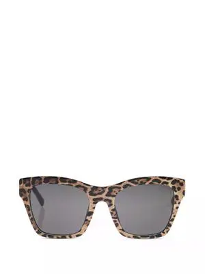 Dolce & Gabbana Leopard Print Square Frame Sunglasses - Neutrals