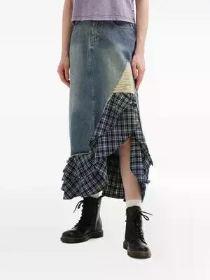 Izzue Checked Ruffled Skirt