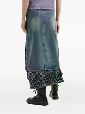 Izzue Checked Ruffled Skirt