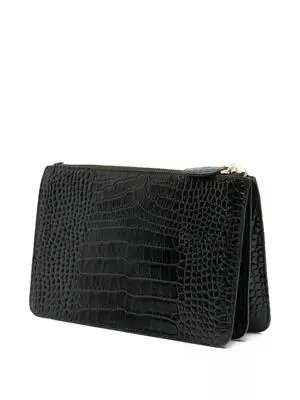 TOTEME Crocodile-embossed Threefold Clutch Bag - Black