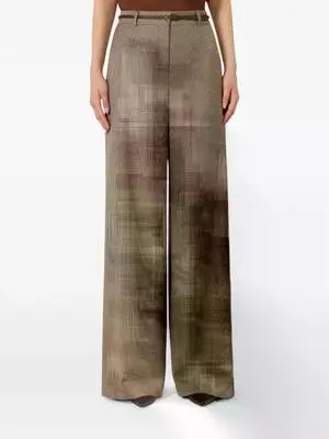 Max Mara Checked Belted Tailored Trousers