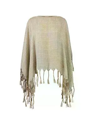 Brunello Cucinelli Prince Of Wales Poncho - Neutrals
