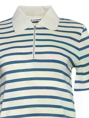 JIL SANDER Striped Zip-collar Polo Shirt