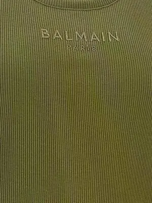 Balmain Ribbed Logo-embroidery Tank Top