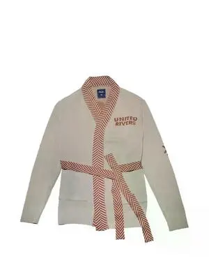 UNITED RIVERS Anacostia Herringbone Tie Waist Cardigan - Neutrals