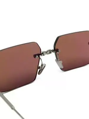 KUBORAUM Rimless Rectangle Sunglasses - Grey