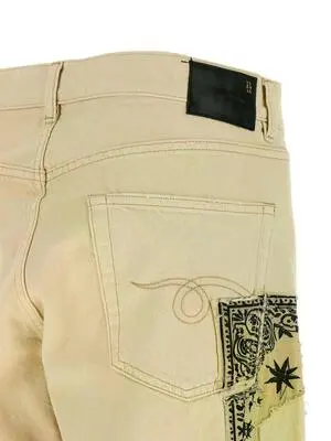R13 X-bf Frayed Bandana-appliqué Jeans
